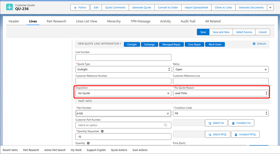 Working with Customer Quotes
