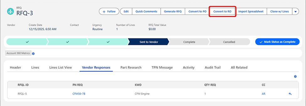 Working with RFQs