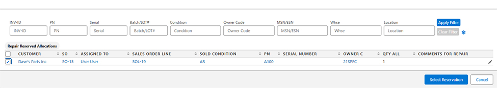 Sales Order Core Exchanges