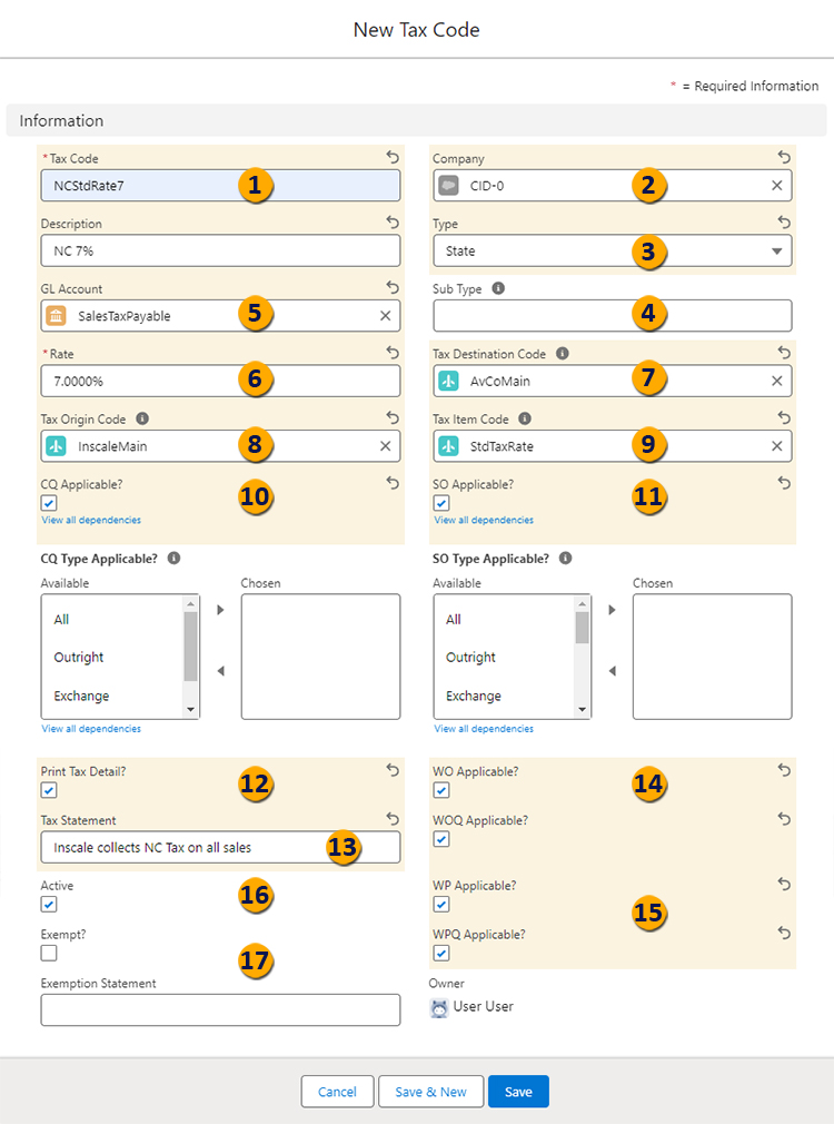 Tax Setup