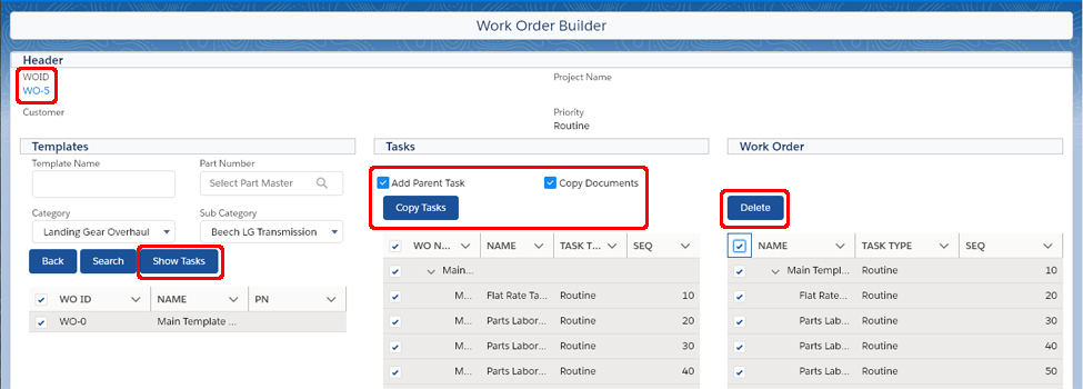 Work Order Builder